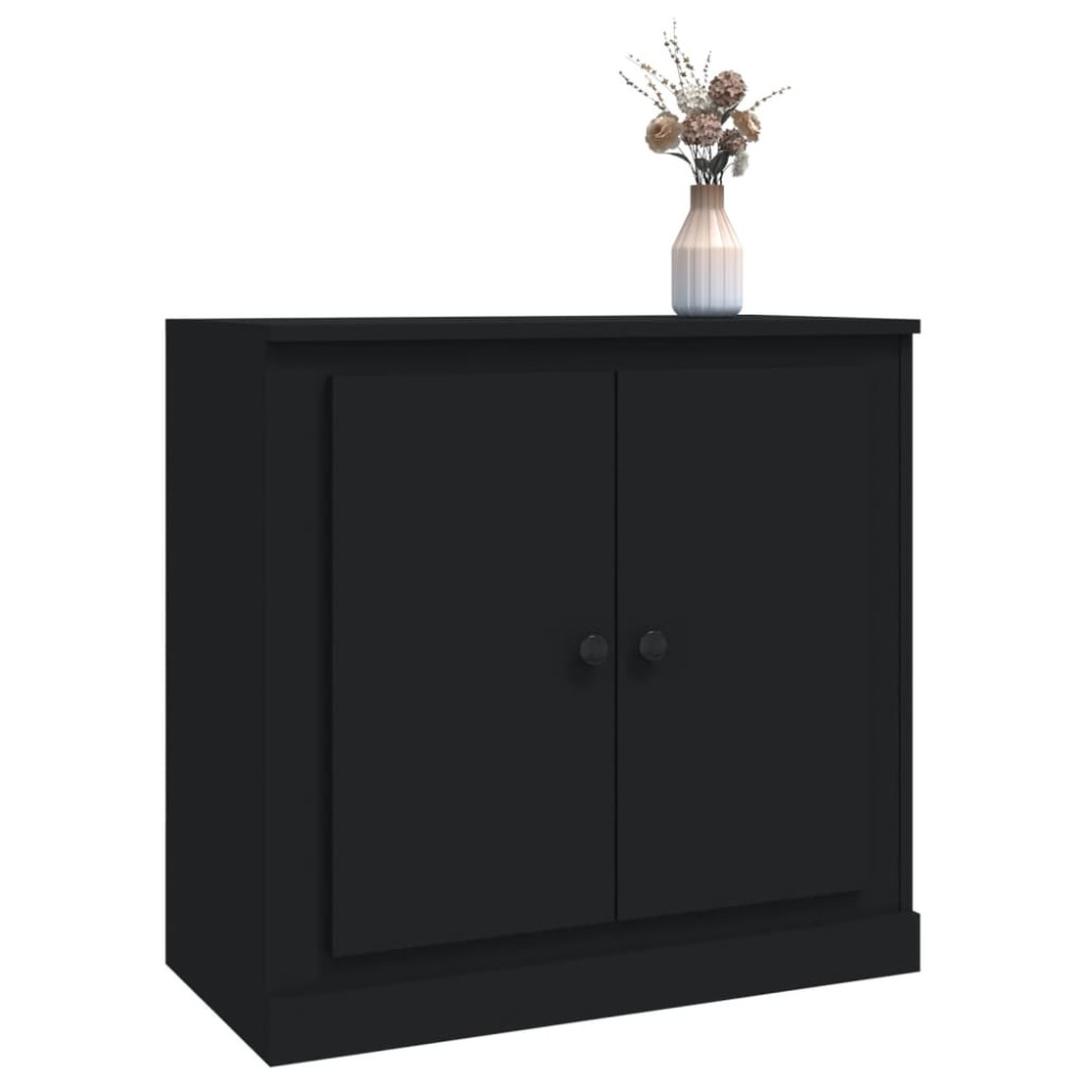 Förvaringsskåp svart 70x35,5x67,5 cm konstruerat trä – Köp t...