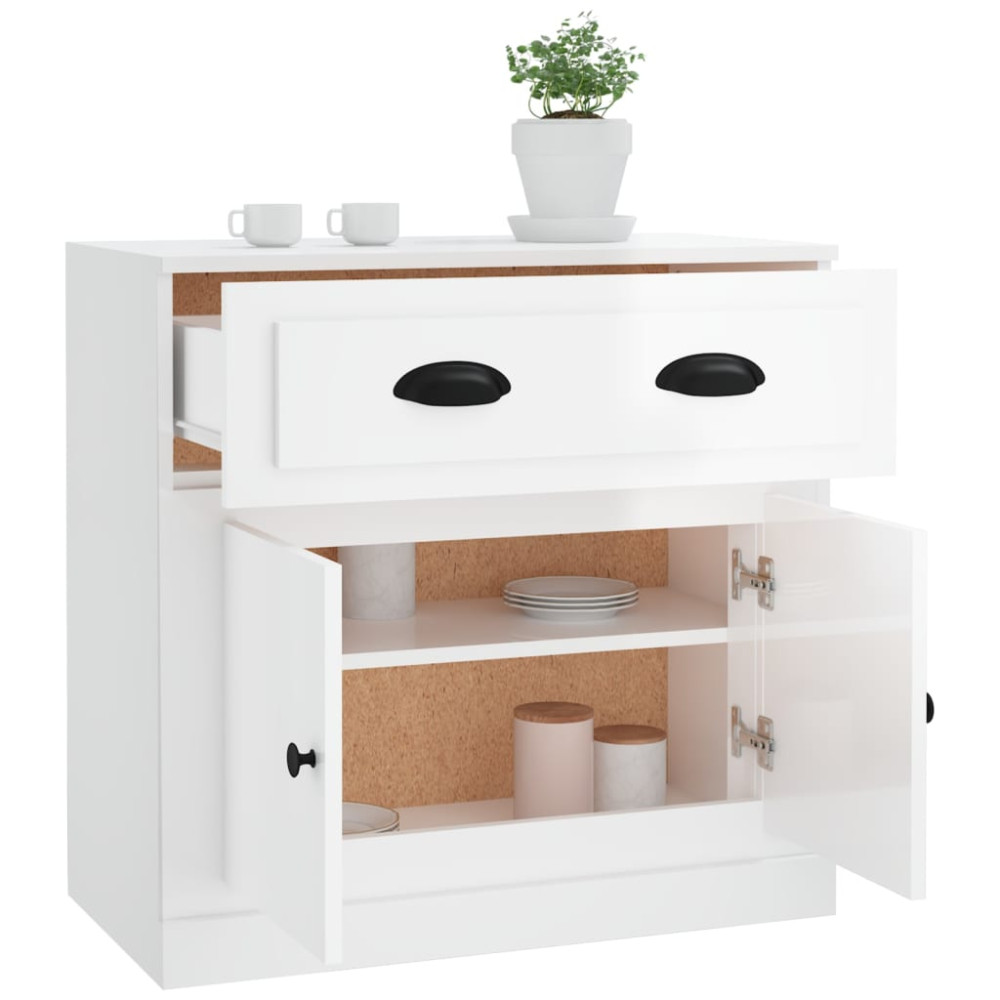 Köp Förvaringsskåp vit högglans 70x35,5x67,5 cm konstruerat...