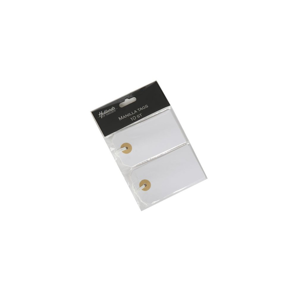 Etikett Manilla Tags 9x5cm vit 10/fp – Köp till inköpspris