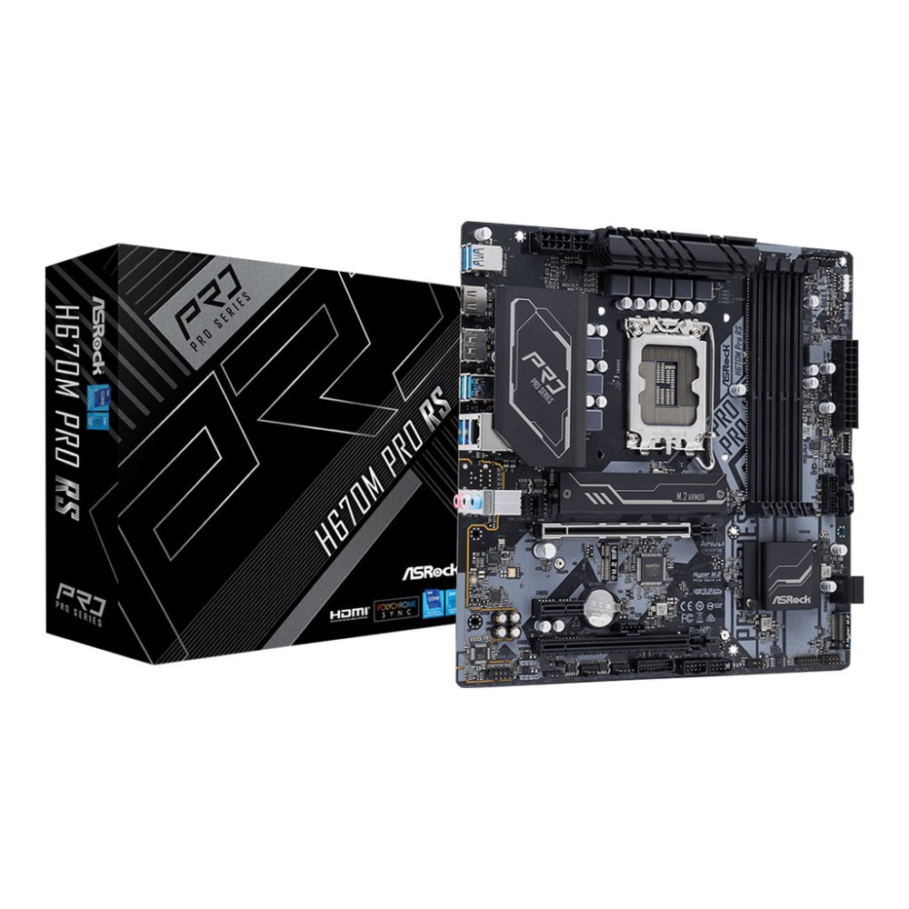ASRock H670M Pro RS - moderkort - micro ATX - LGA1700-uttag...