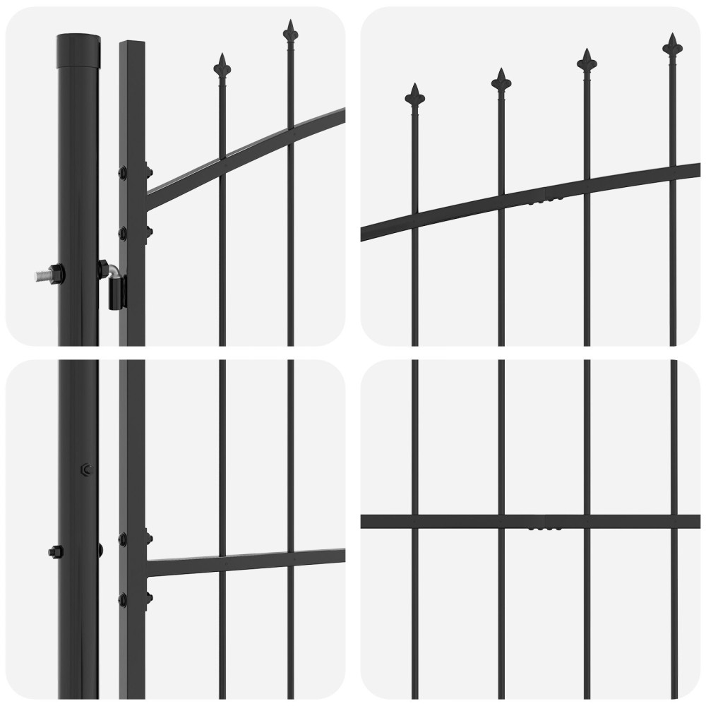 Köp Trädgårdsgrind med lås Grå 150 x 400 cm Stål online | bu...