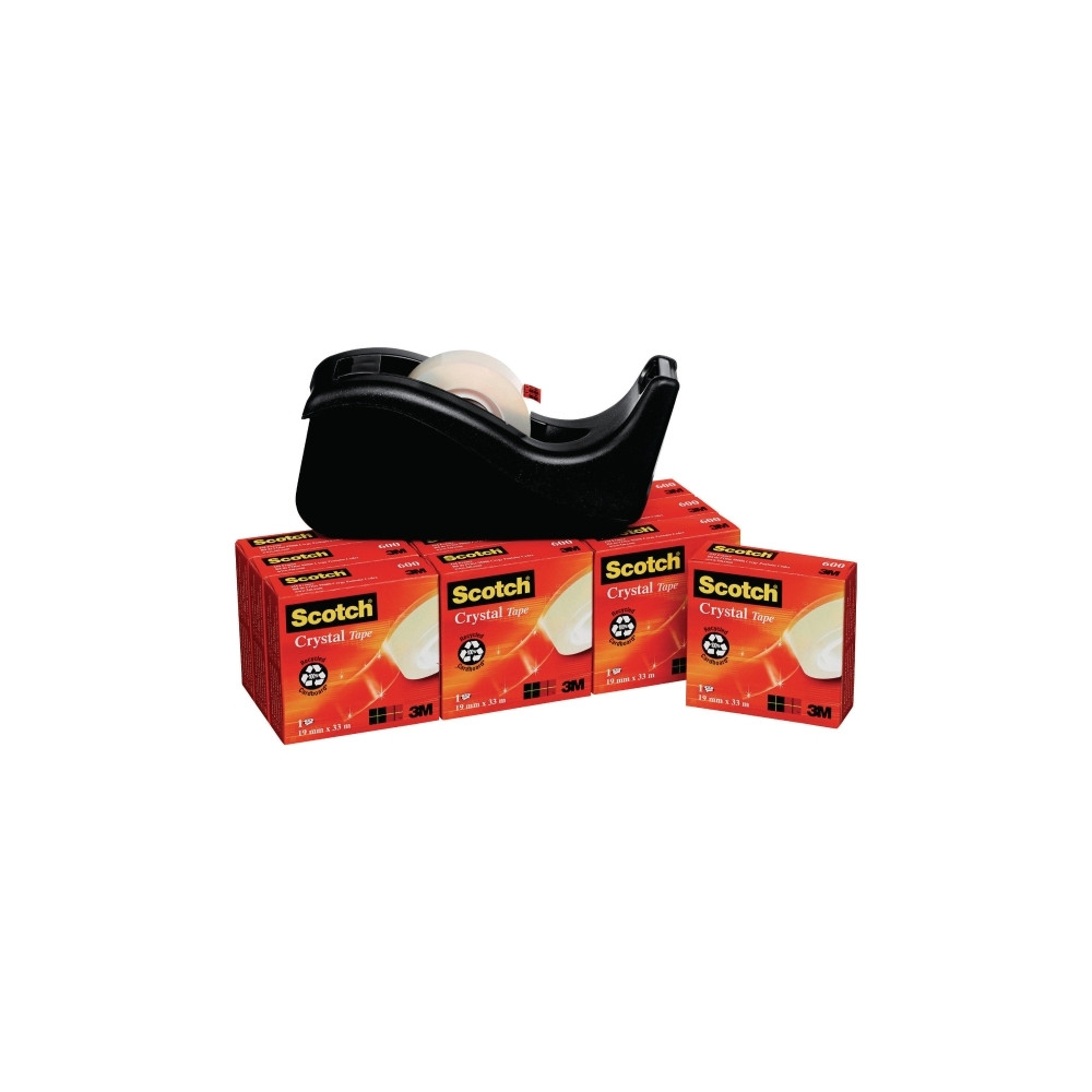 Köp Scotch® C60 tejpdispenser svart + 10 lådor Scotch® Cryst...