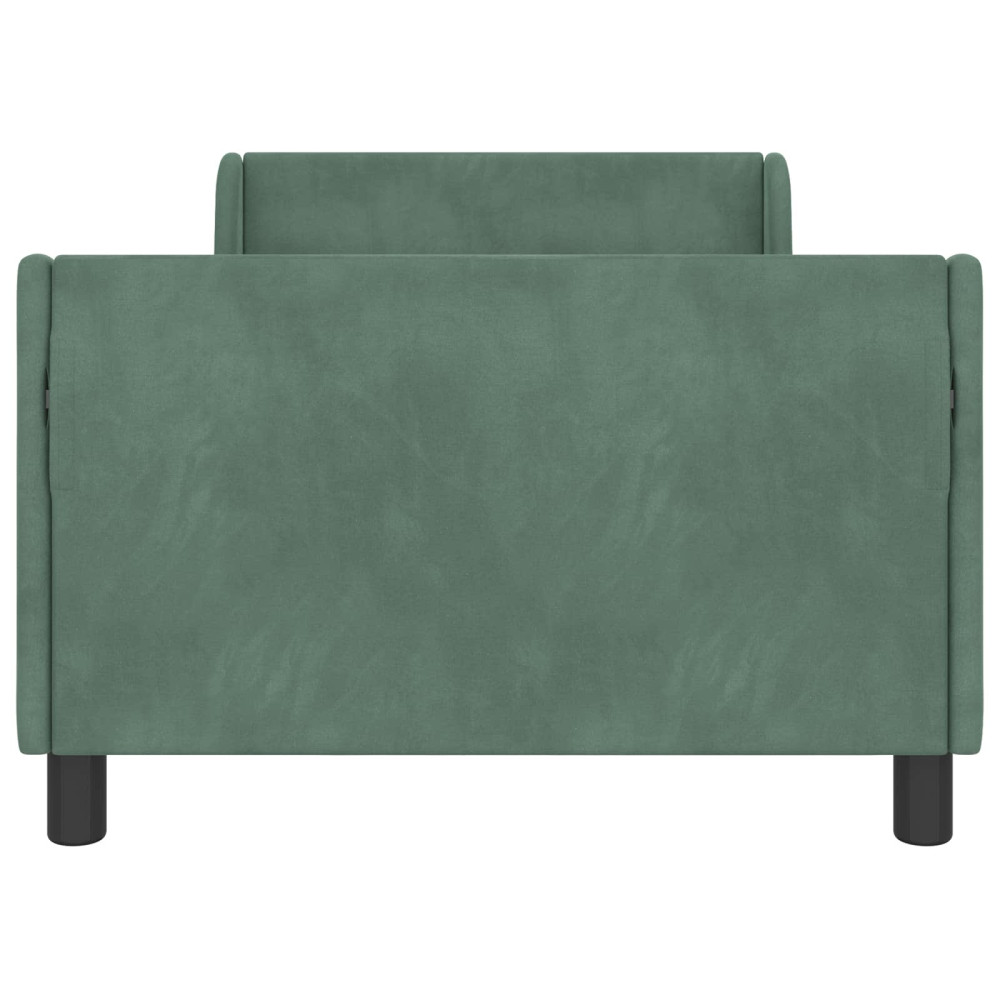 Barnsängram med sänggavel Havgrön 90 x 190 cm Sammet – Köp t...