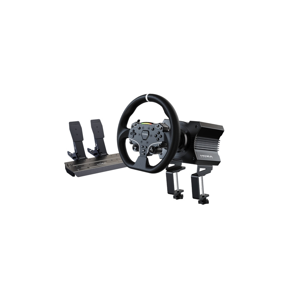 Moza Racing RS20, Ratt + Pedaler, PC, Kabel, Svart, Aluminiu...