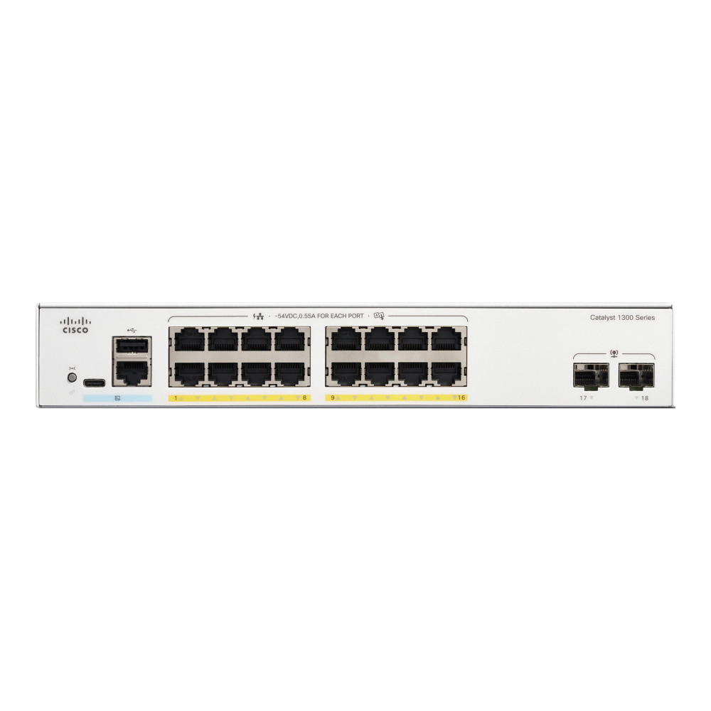Cisco Catalyst 1300-16FP-2G - switch - 16 portar - Administr...