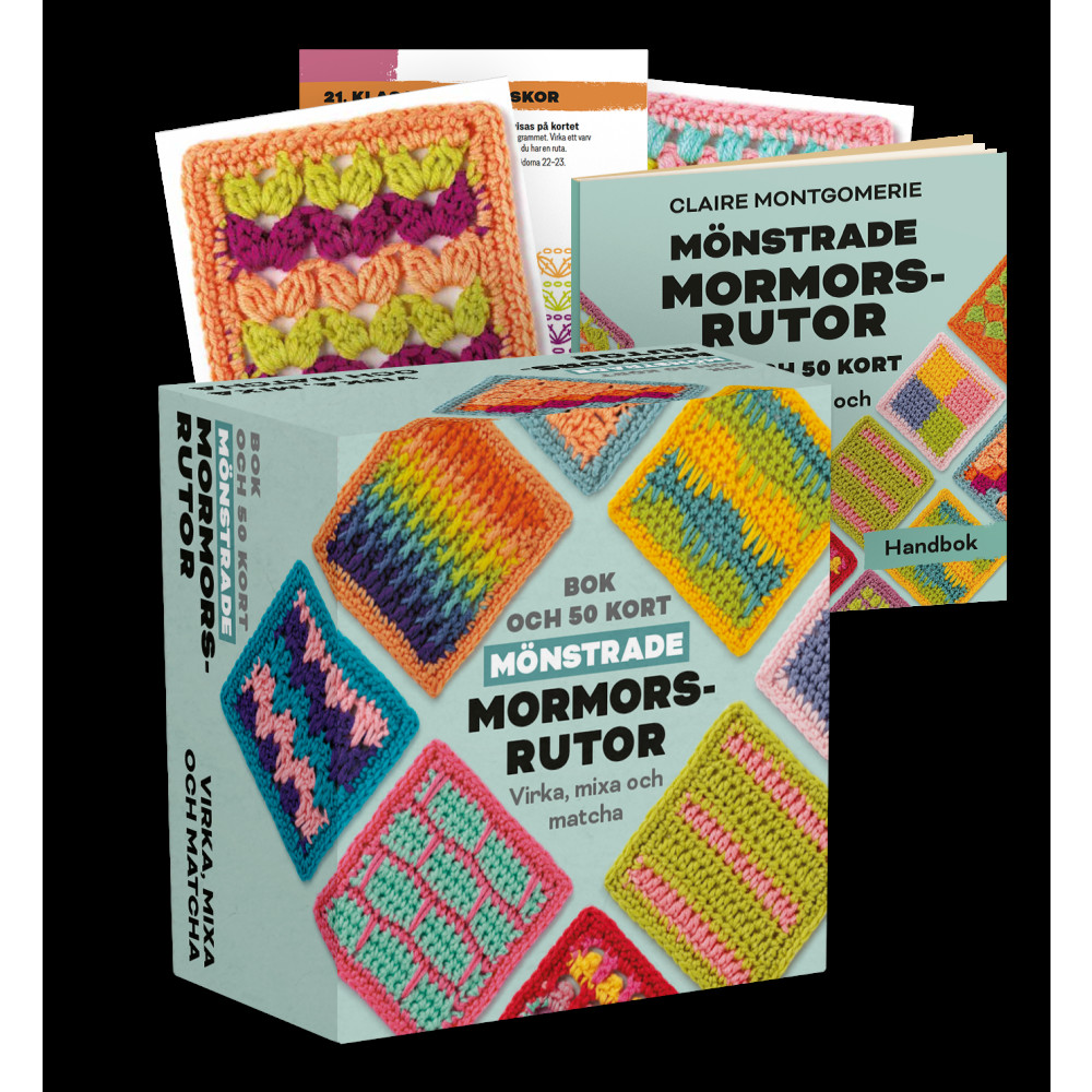 Mönstrade mormorsrutor Bok och 50 kort: Virka, mixa och matc...